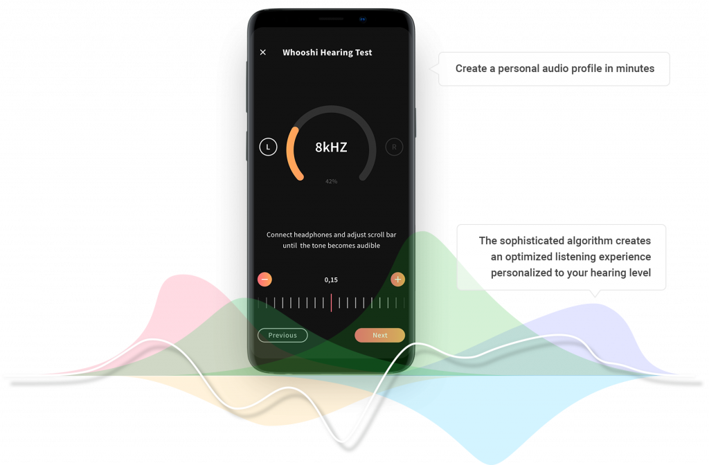 WHOOSHI - Wireless Headphone Amp and Smart Music App